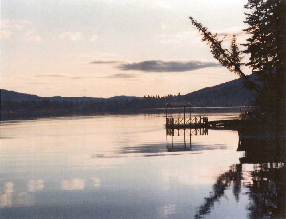 Plane Recovery (Photo 004) - Evening view of the Bitterroot Lake calm ...
