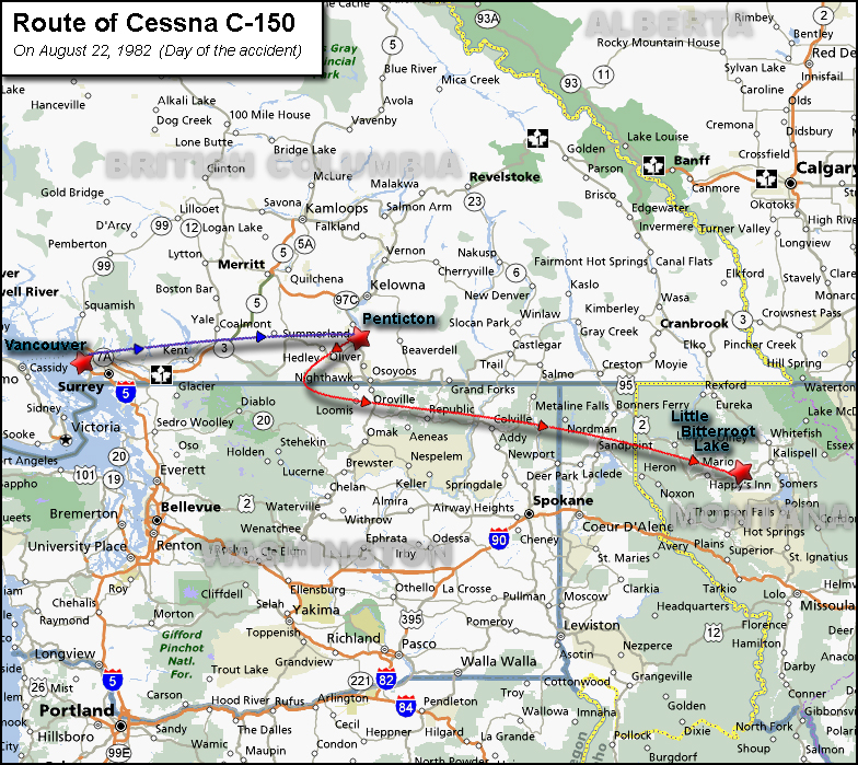 Vancouver-Penticton-Little Bitterroot Lake Route Map (Detail) - A Tear ...