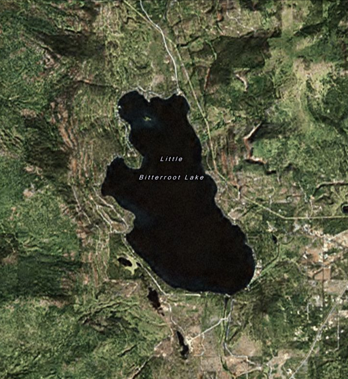 Aerial view map of Little Bitterroot Lake (Detail) - A Tear in my Life ...